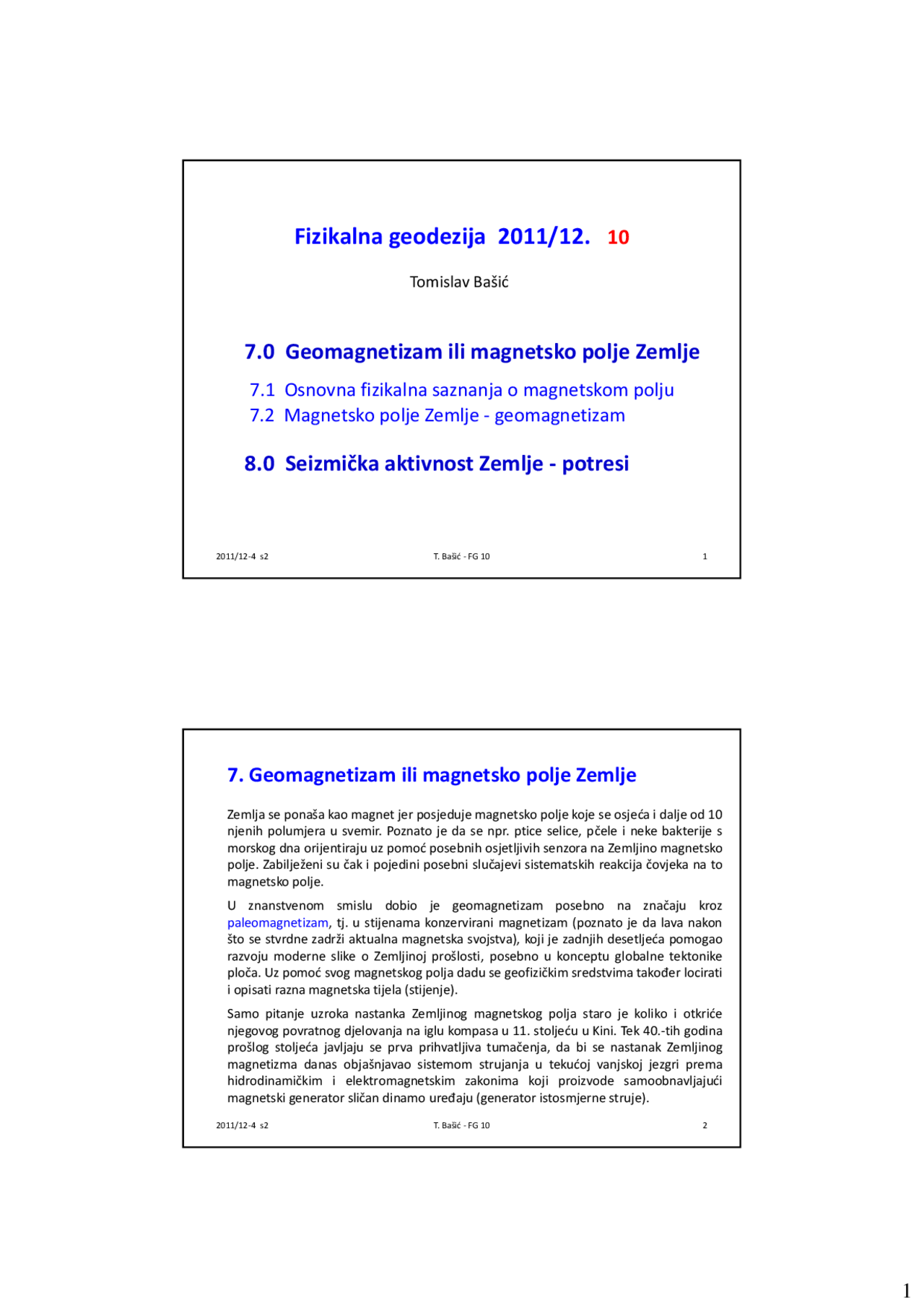 Fg 10 Skripta Fizikalna Geodezija Građevinski Rezime Predlog
