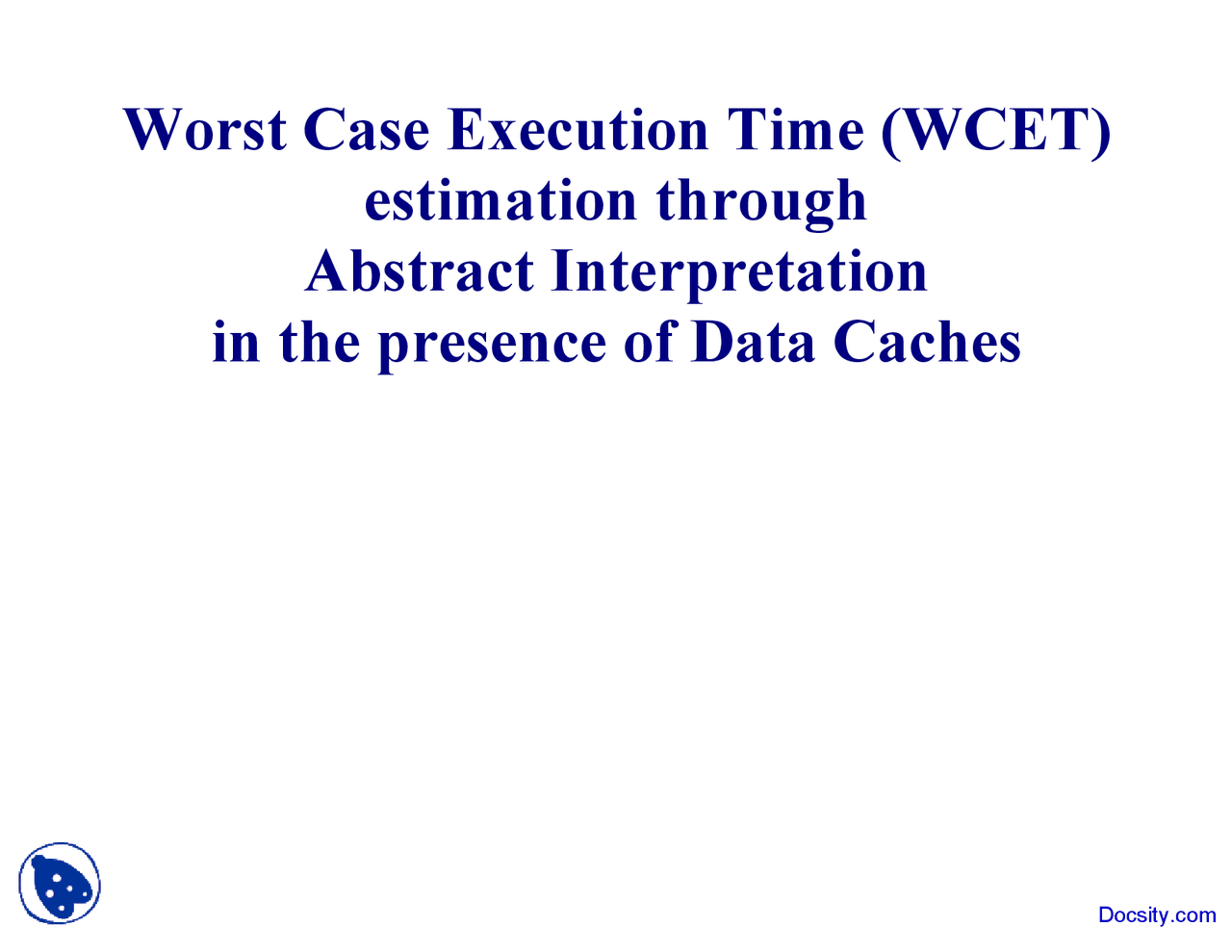 Data Caches - Compiler Design - Lecture Slides - Docsity