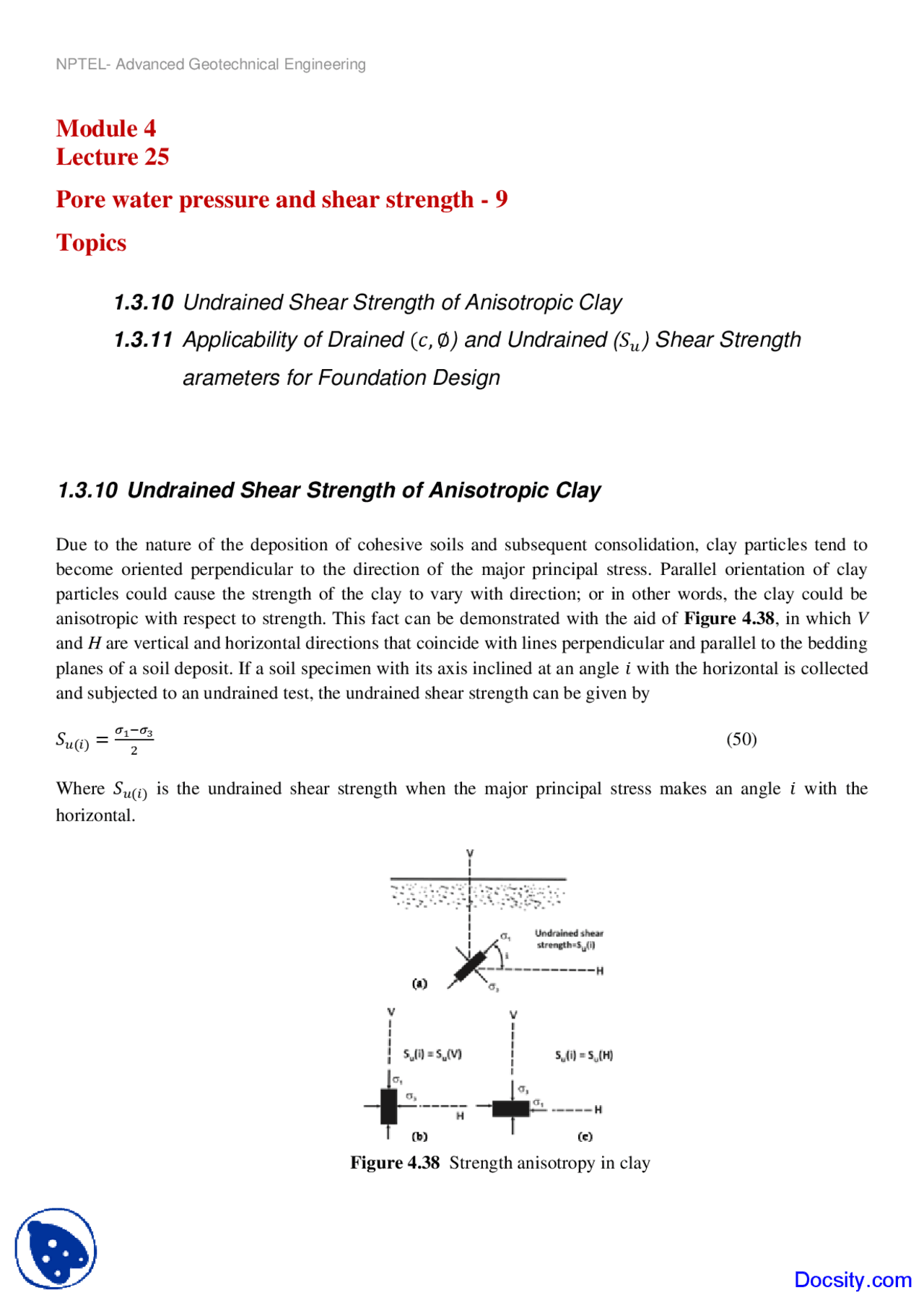 Anisotropic Clay Advance Geotechnological Engineering Lecture Notes