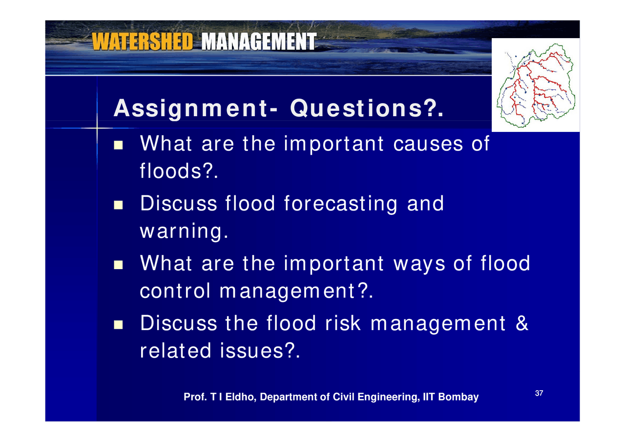 Flood Causes, Forecasting, Warning, and Management: An Assignment ...
