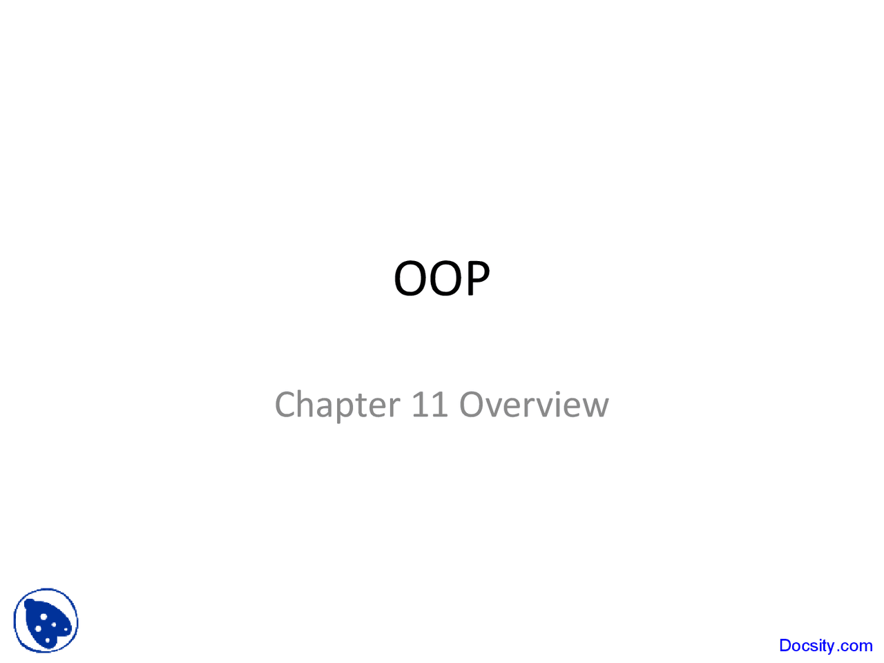 Oop Business Application Programming Lecture Slides Docsity