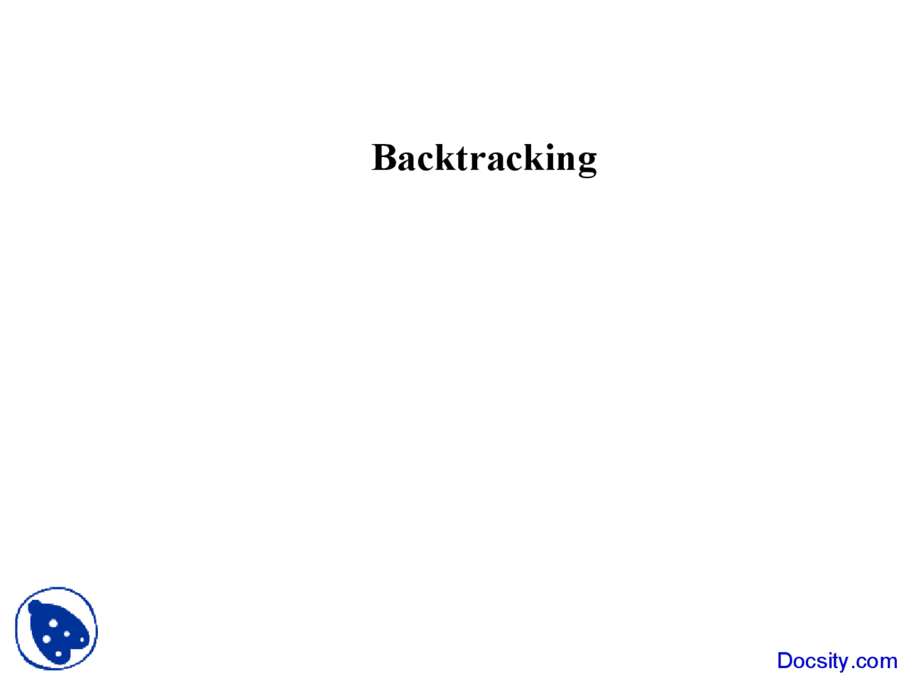 Backtracking Data Structures And Algorithm Lecture Slides Docsity 2934