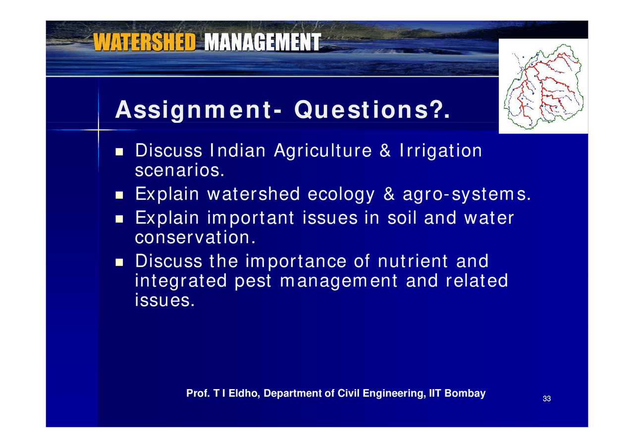 Watershed Ecology - Watershed Management - Lecture Slides | Slides ...
