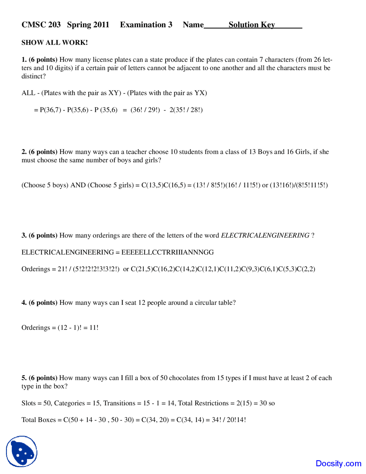 Equivalence Relation Discrete Structures Solved Exam Docsity