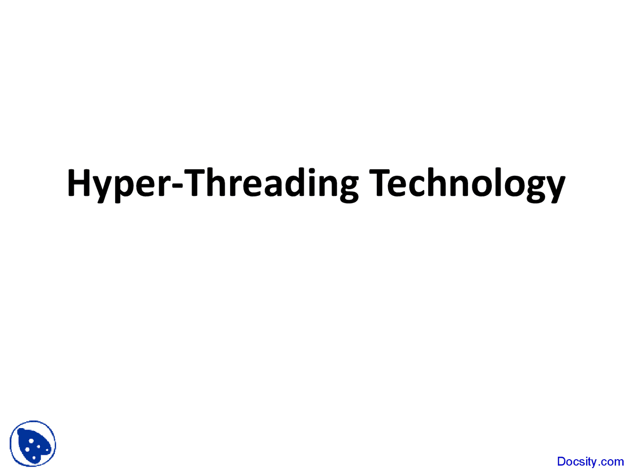 Hyper Threading Technology Computer Systems Architecture Lecture