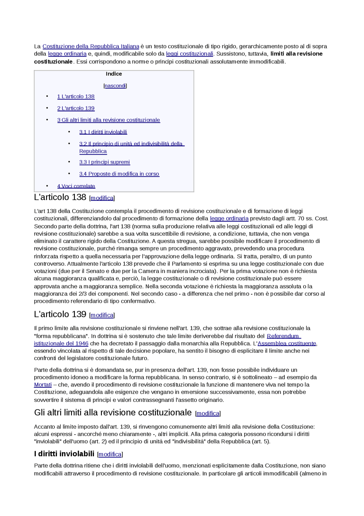 I limiti di revisione della costituzione - Riassunto - Diritto ...