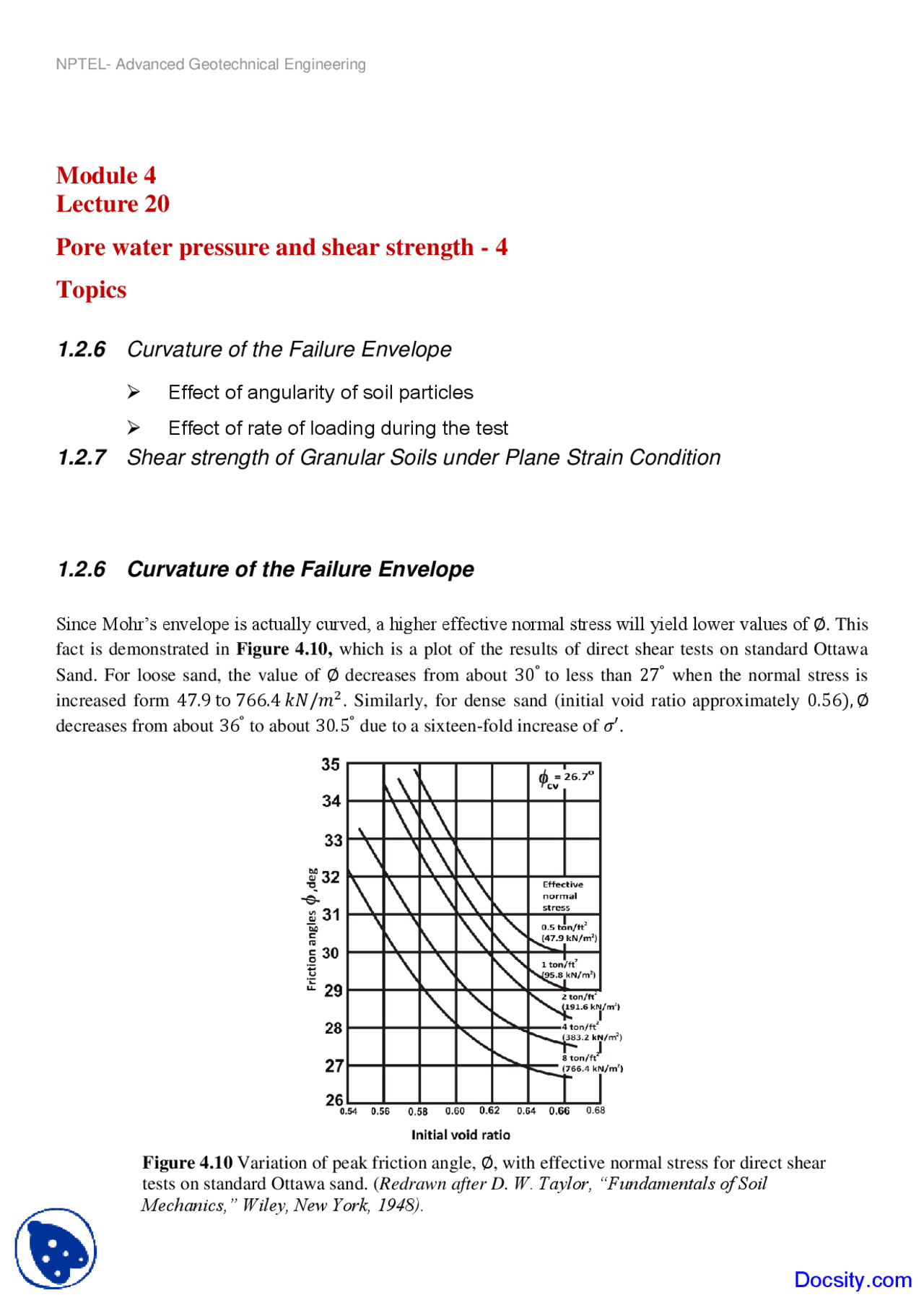 Curvature - Advance Geotechnological Engineering - Lecture Notes - Docsity