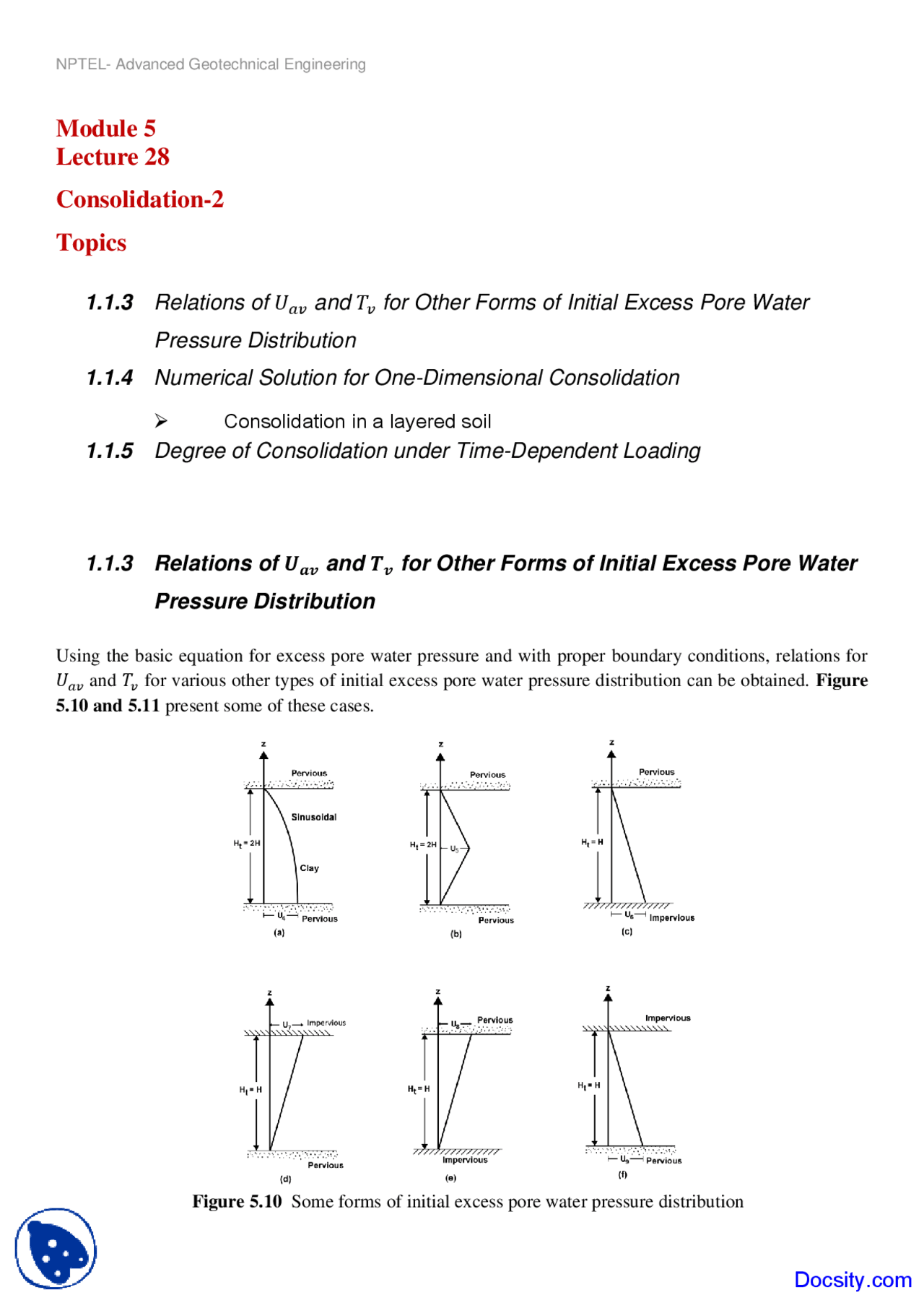 Consolidation - Advance Geotechnological Engineering - Lecture Notes ...