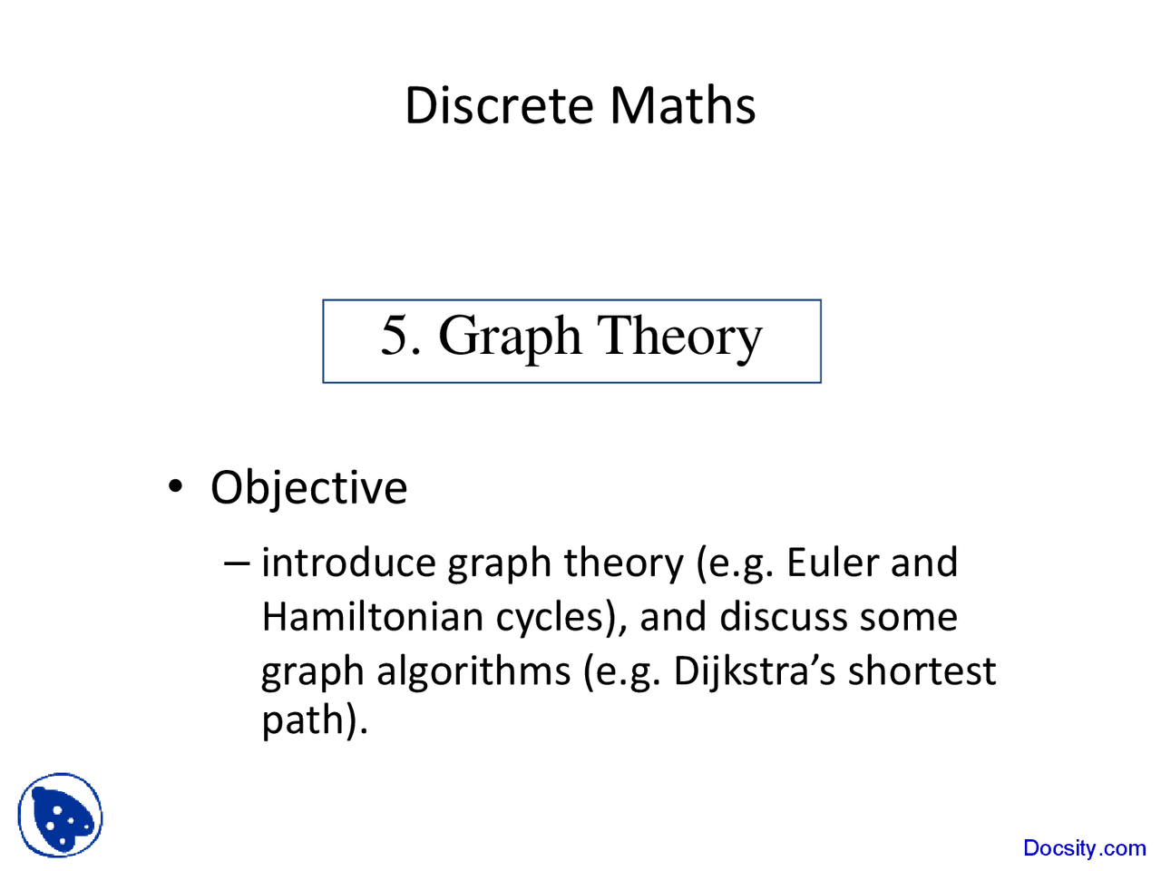 Graph Theory Discrete Math Lecture Slides Docsity