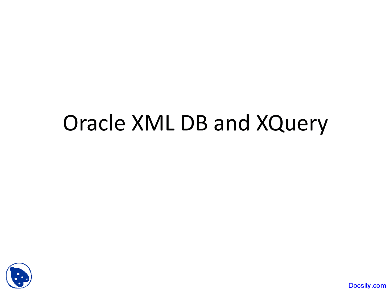 Oracle Advanced Database System Lecture Slides Docsity