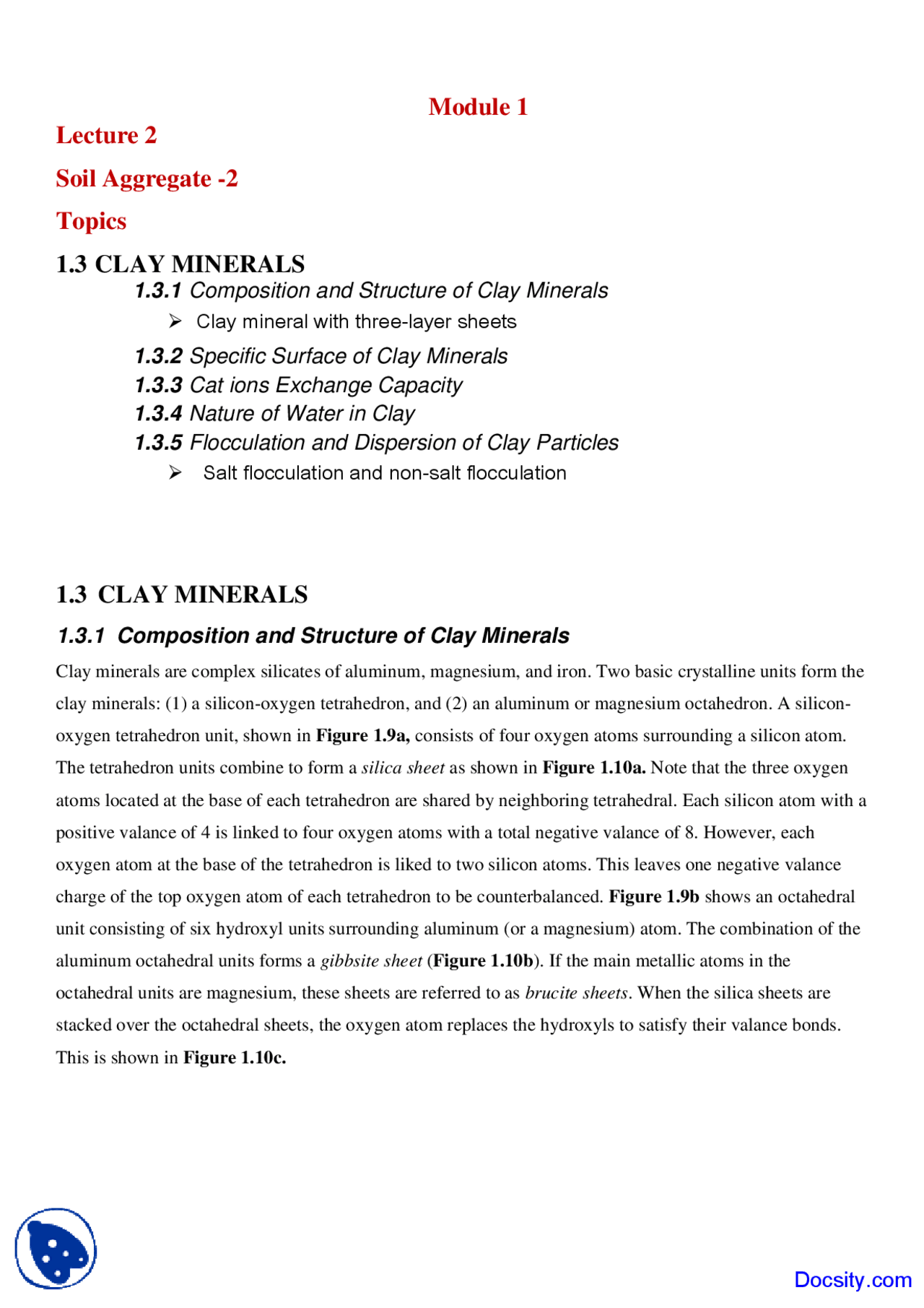 Clay Mineral Advance Geotechnological Engineering Lecture Notes