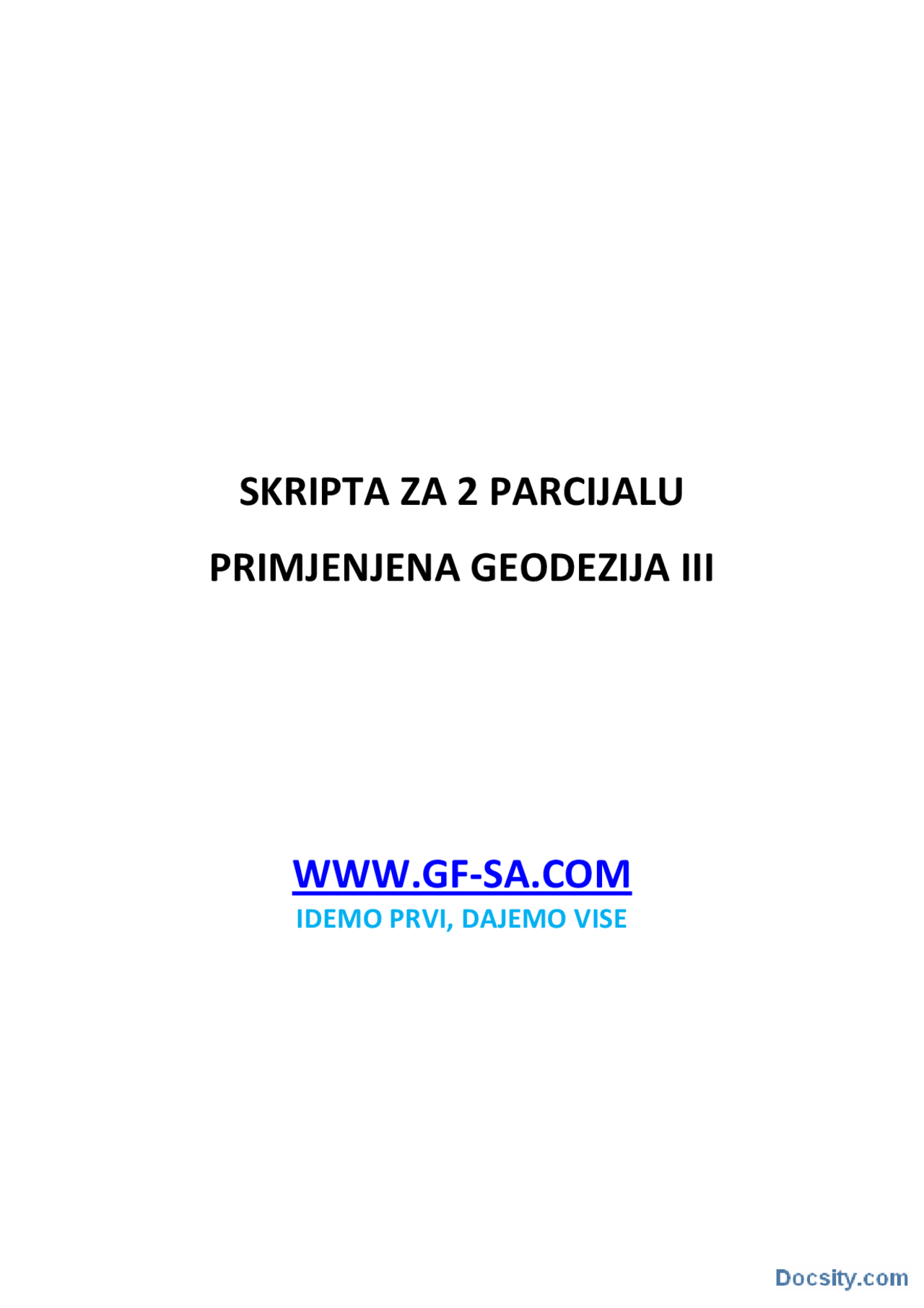 Skripta Za 2 Parcijalu Skripta Primenjena Geodezija Građevinski
