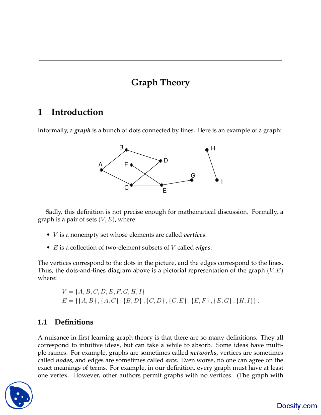 Graph Theory - Mathematics for Computer Science - Lecture Slides - Docsity Graph Theory - Mathematics for Computer Science - Lecture Slides - Docsity