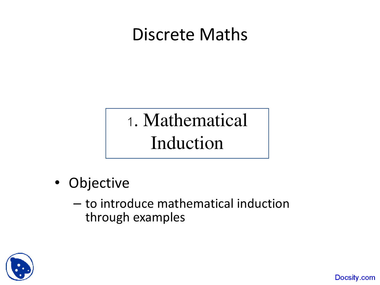 Mathematical Induction Discrete Math Lecture Slides Docsity