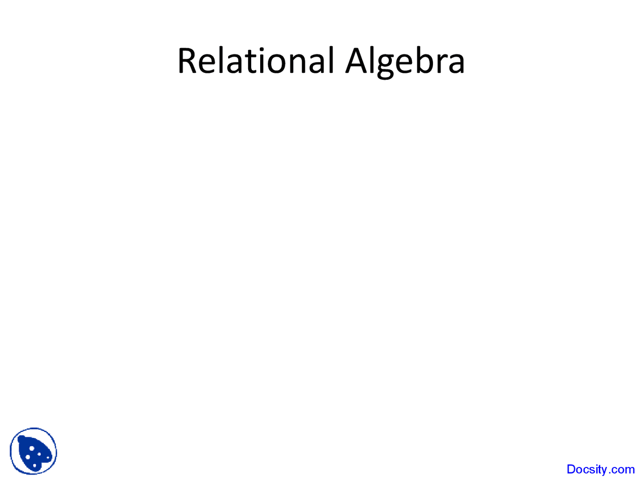 Relational Query Languages Database Design Lecture Slides Slides