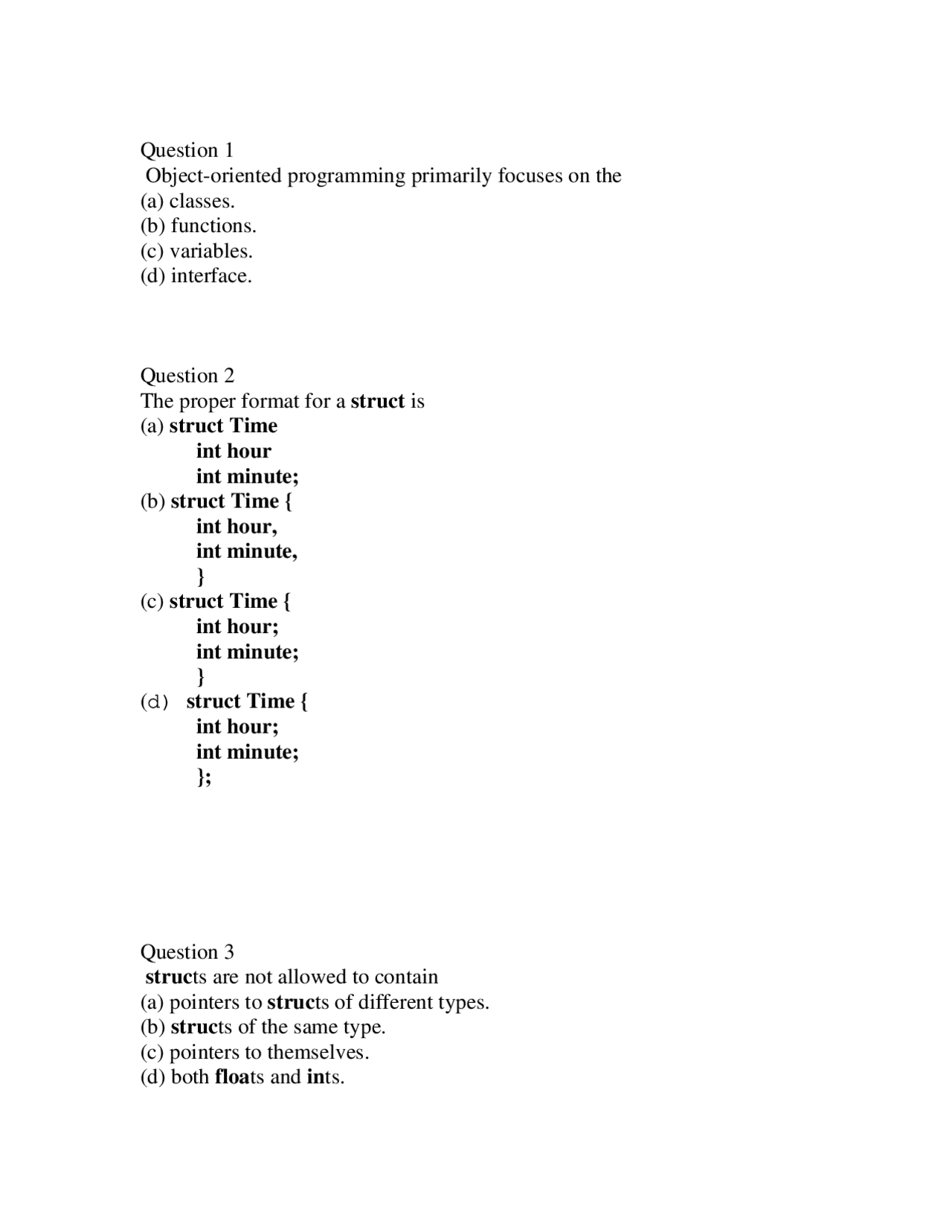 Variables - Computers and Programming I - Home Work - Docsity