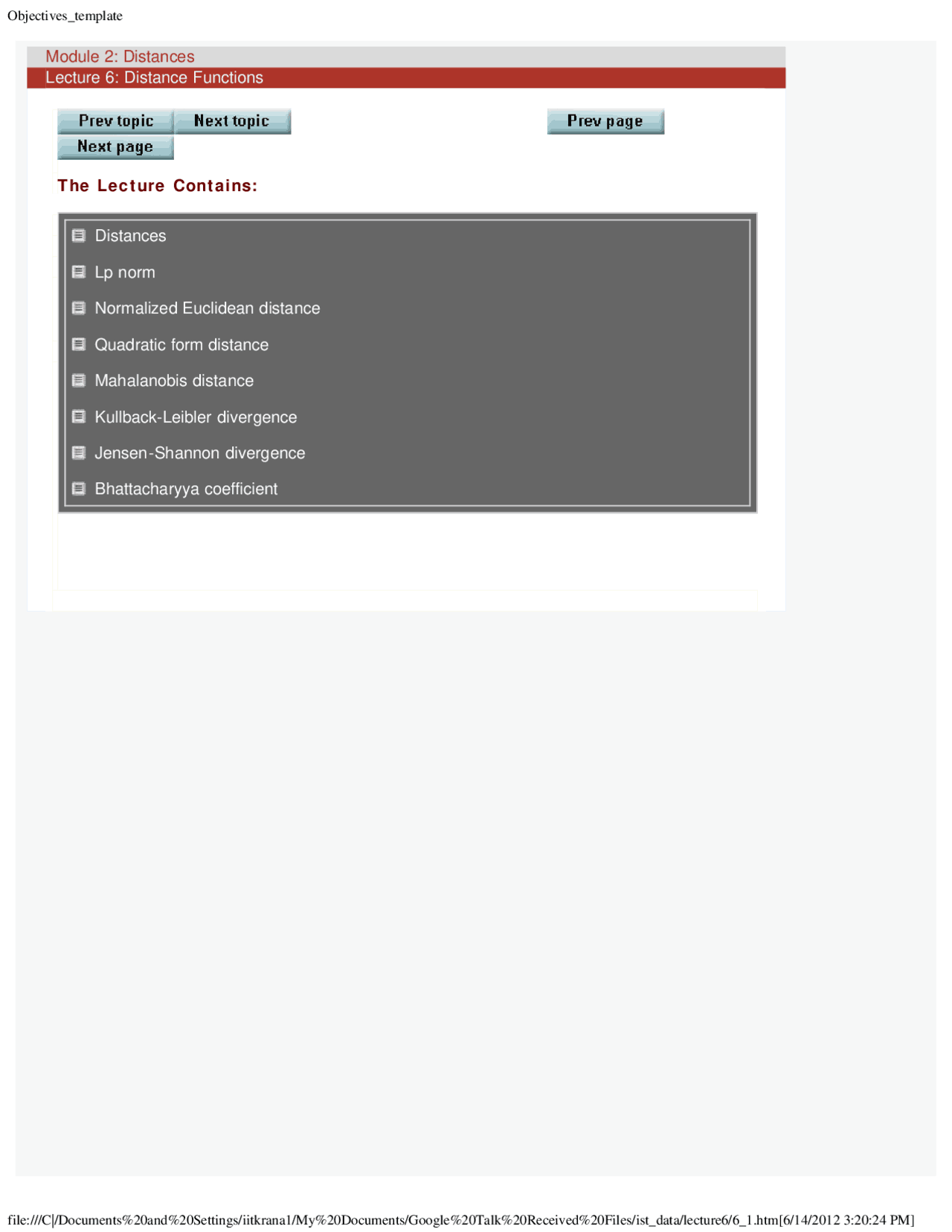 Distance Functions Indexing And Searching Techniques Lecture Slides