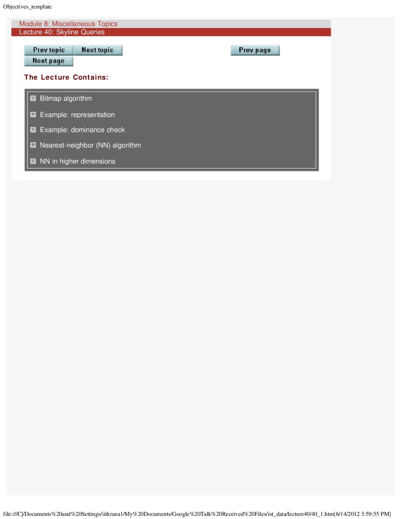 Miscellaneous Topics Indexing And Searching Techniques Lecture