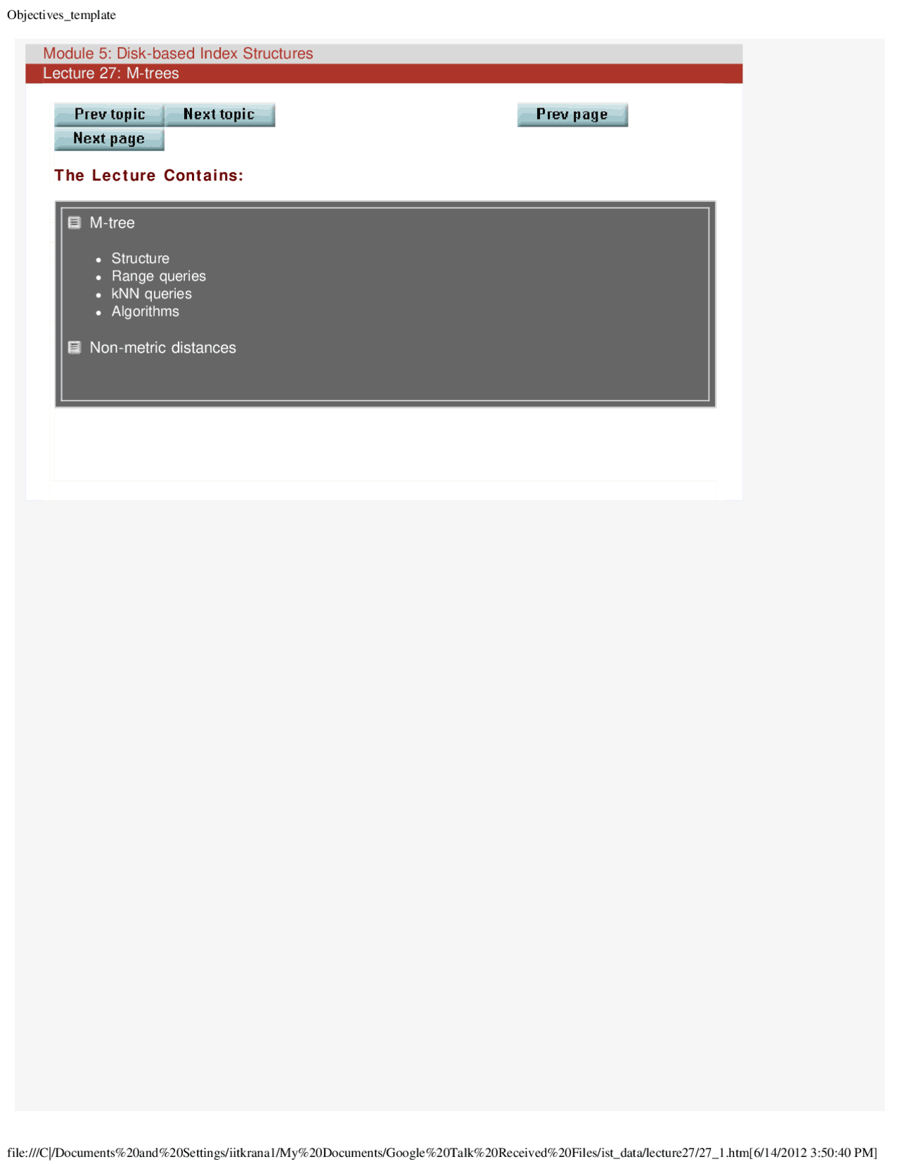 M Trees Indexing And Searching Techniques Lecture Slides Docsity