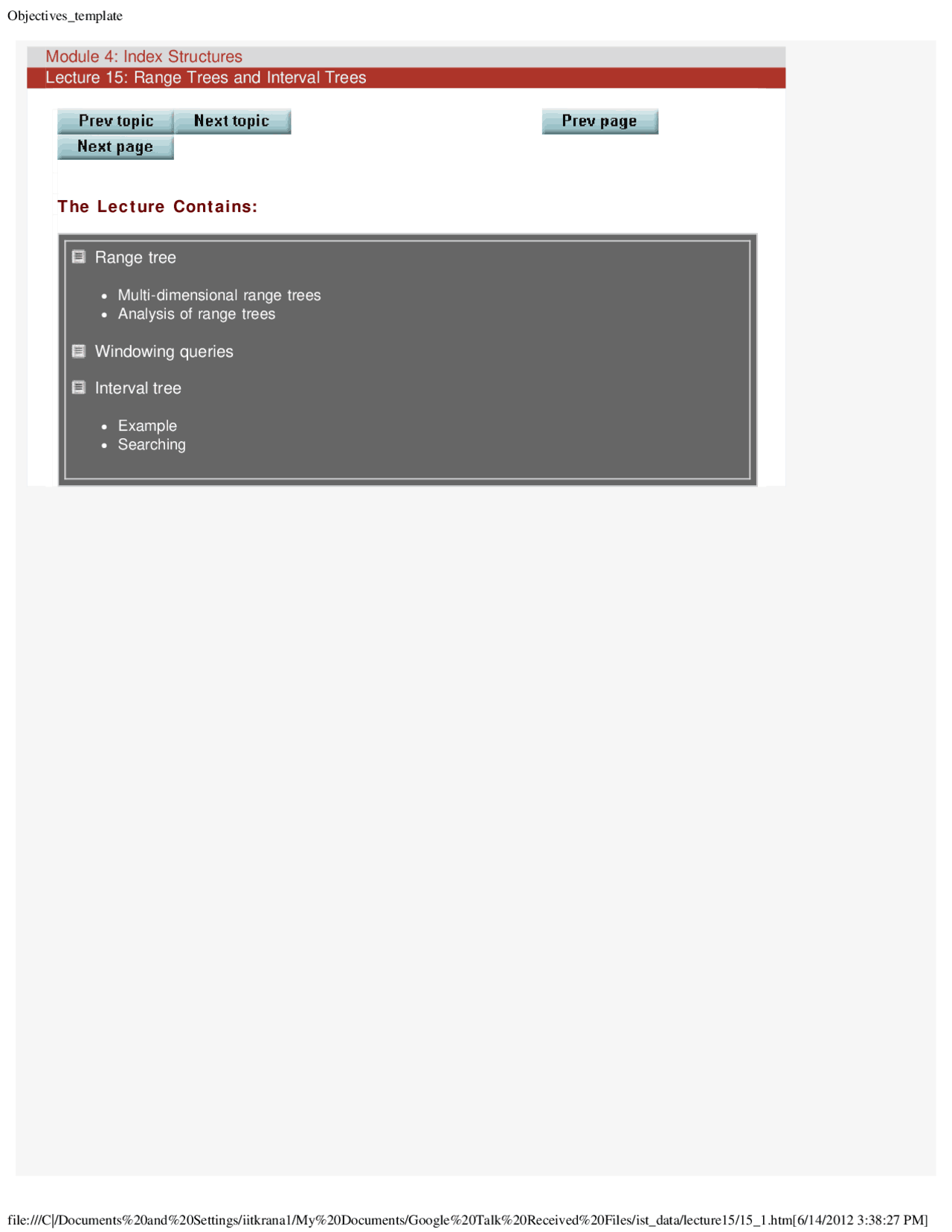 Range Trees Indexing And Searching Techniques Lecture Slides Docsity