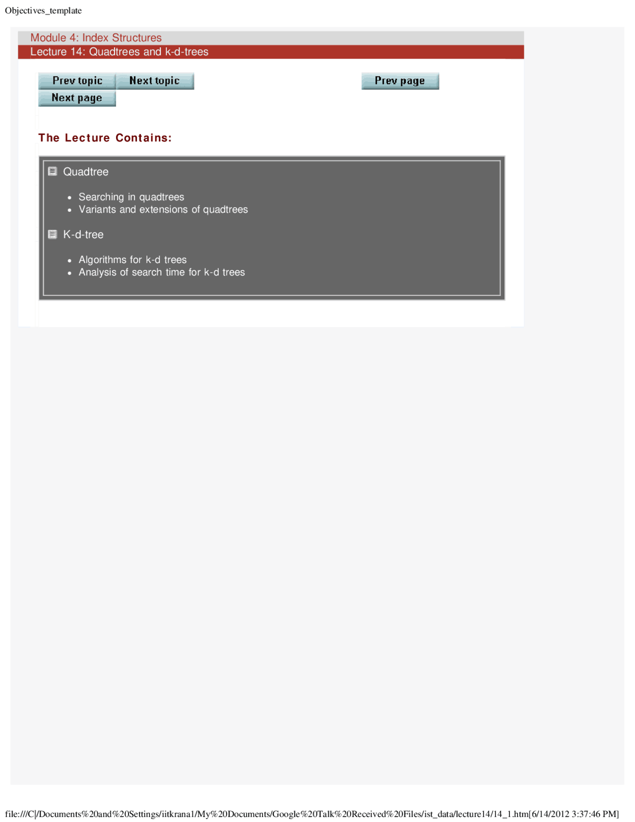 Quadtrees - Indexing and Searching Techniques - Lecture Slides - Docsity