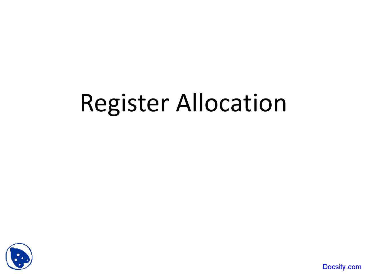 Register Allocation Advanced Compiling Techniques Lecture Slides Docsity