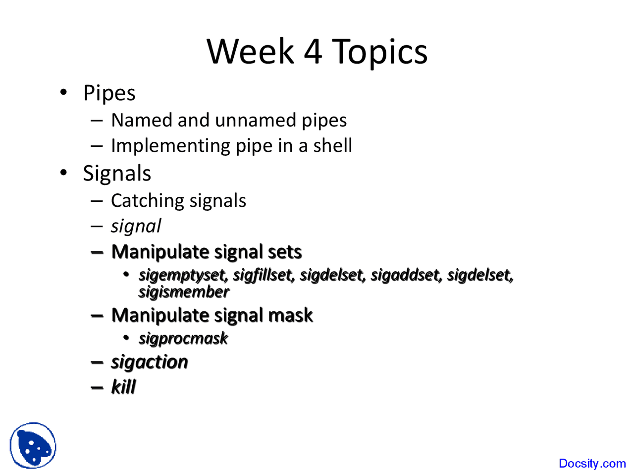 Pipes Advanced Unix Programming Lecture Slides Docsity 3443