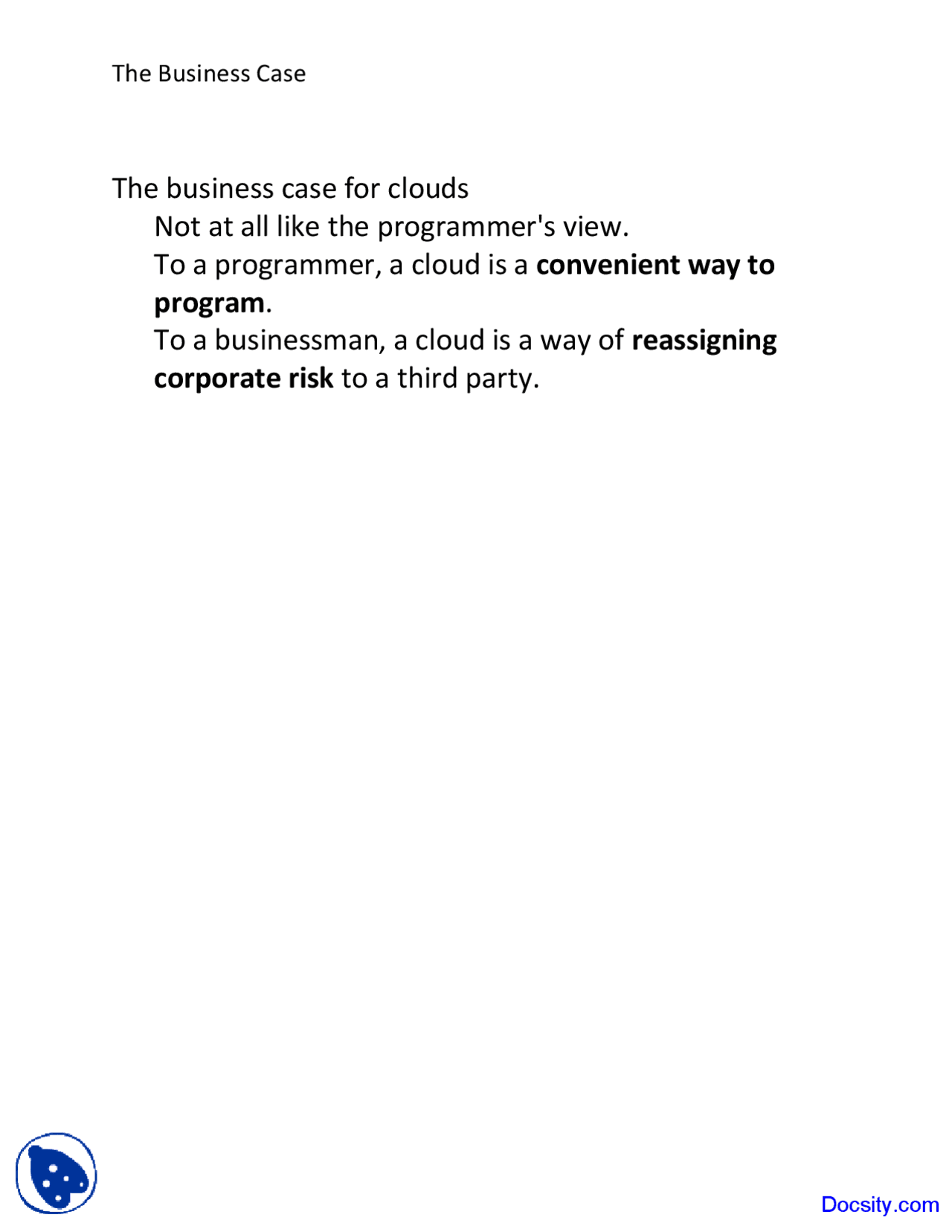 Business Clouds And Power Aware Computing Lecture Slides Docsity