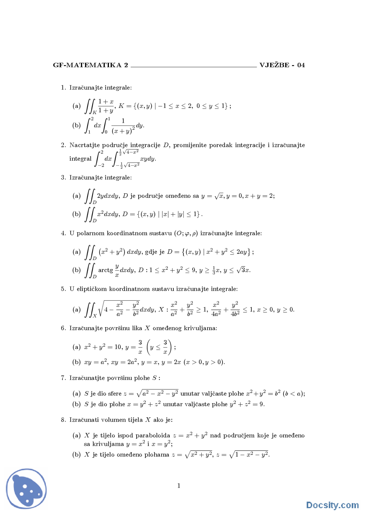 Gf M2 V 04 Gradjevinski Fakultet Zadaci Skripta Matematika 2 Rezime