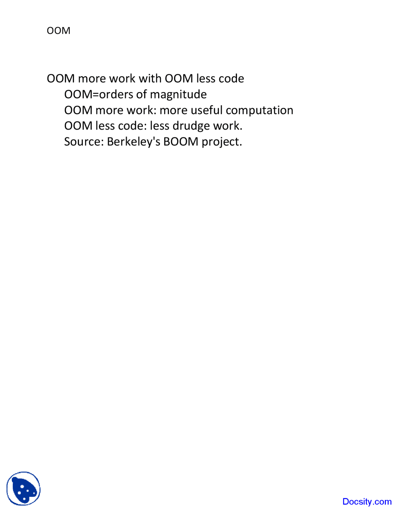 Bloom - Clouds and Power-Aware Computing - Lecture Slides - Docsity