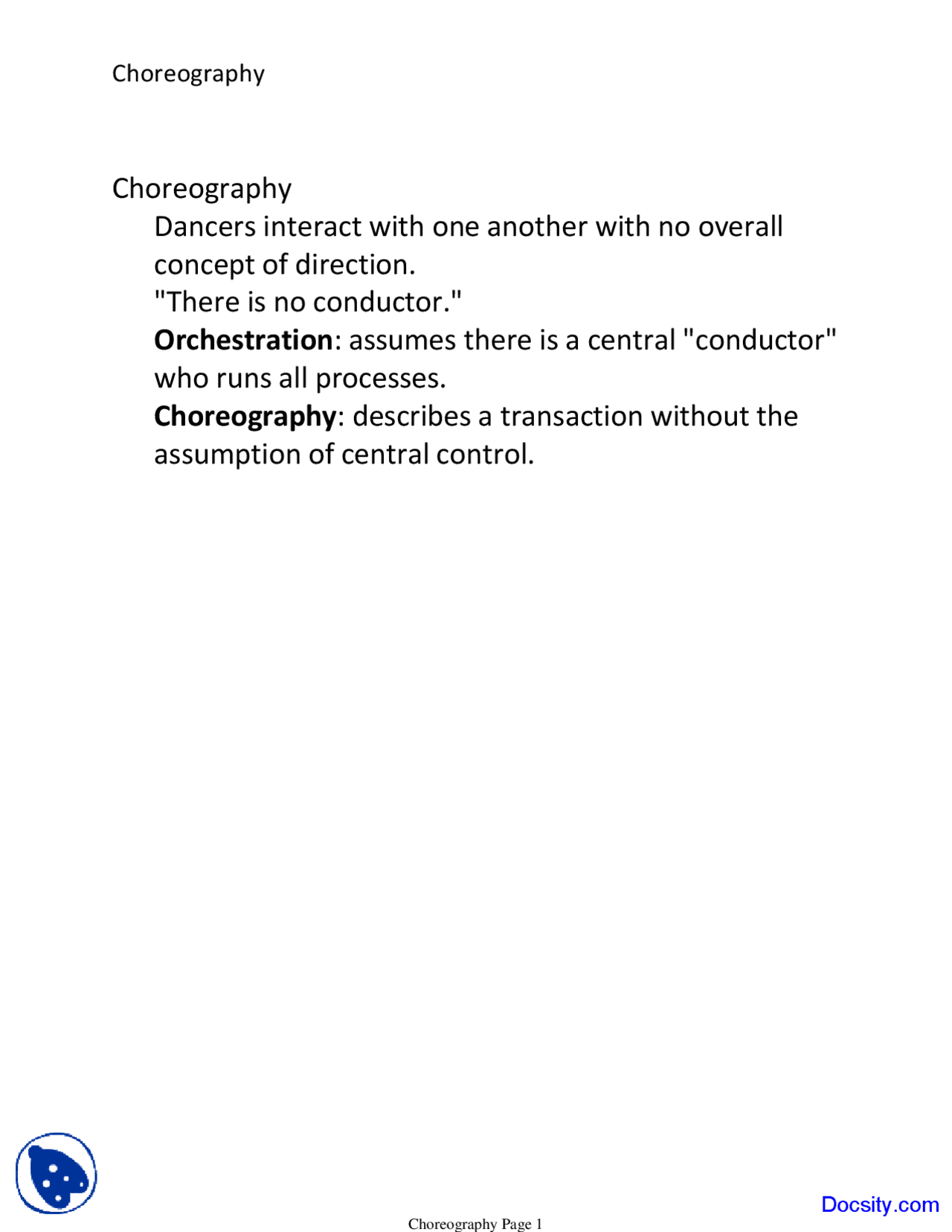 Choreography Clouds And Power Aware Computing Lecture Slides Docsity