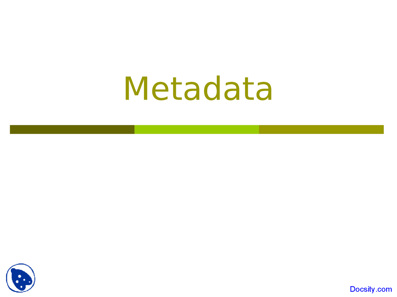 Metadata Introduction To Digital Libraries Lecture Slides Docsity