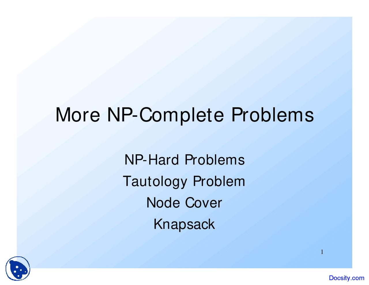 Np Complete Problems Automata And Complexity Theory Lecture Slides