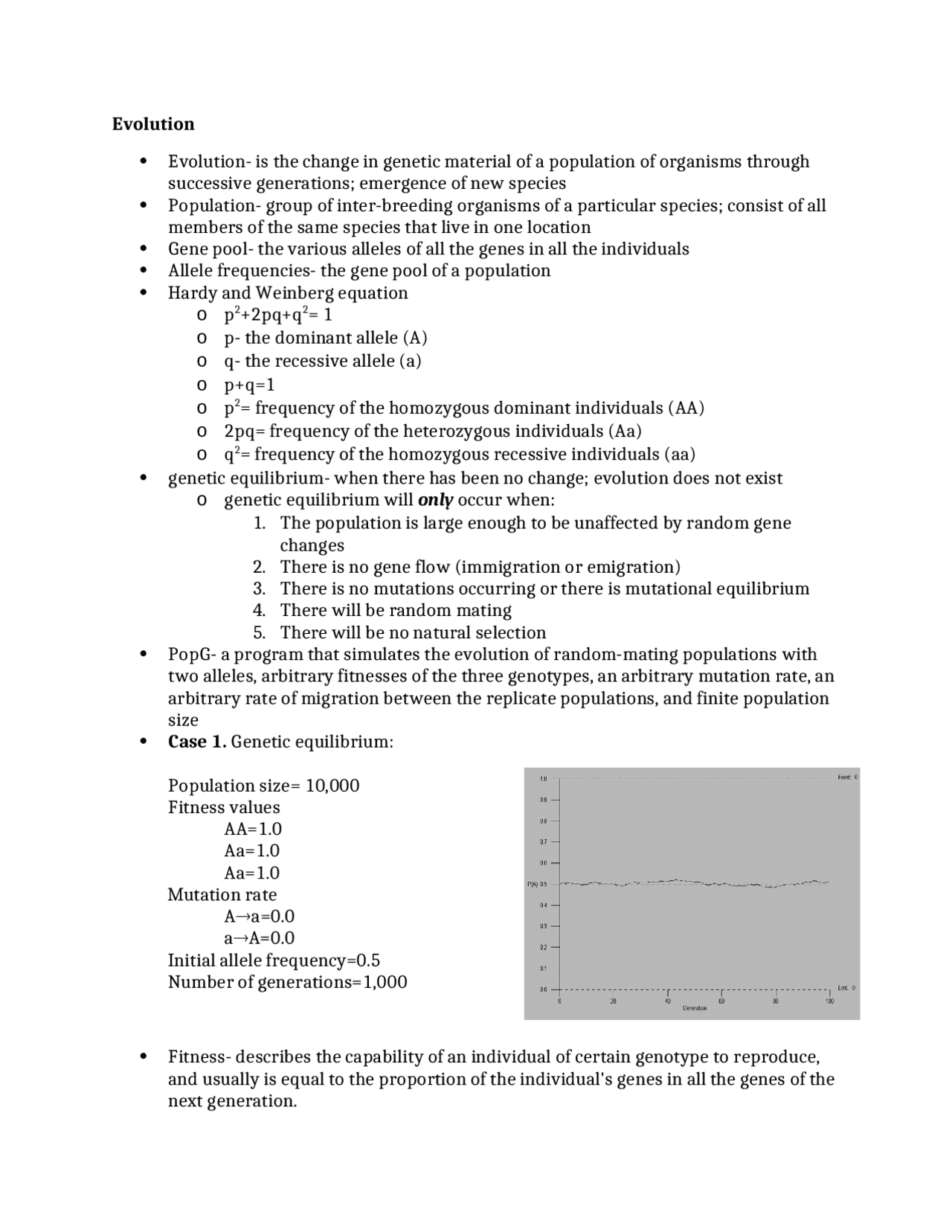 Evolution – Final Review Sheet for Biology Laboratory for Science ...