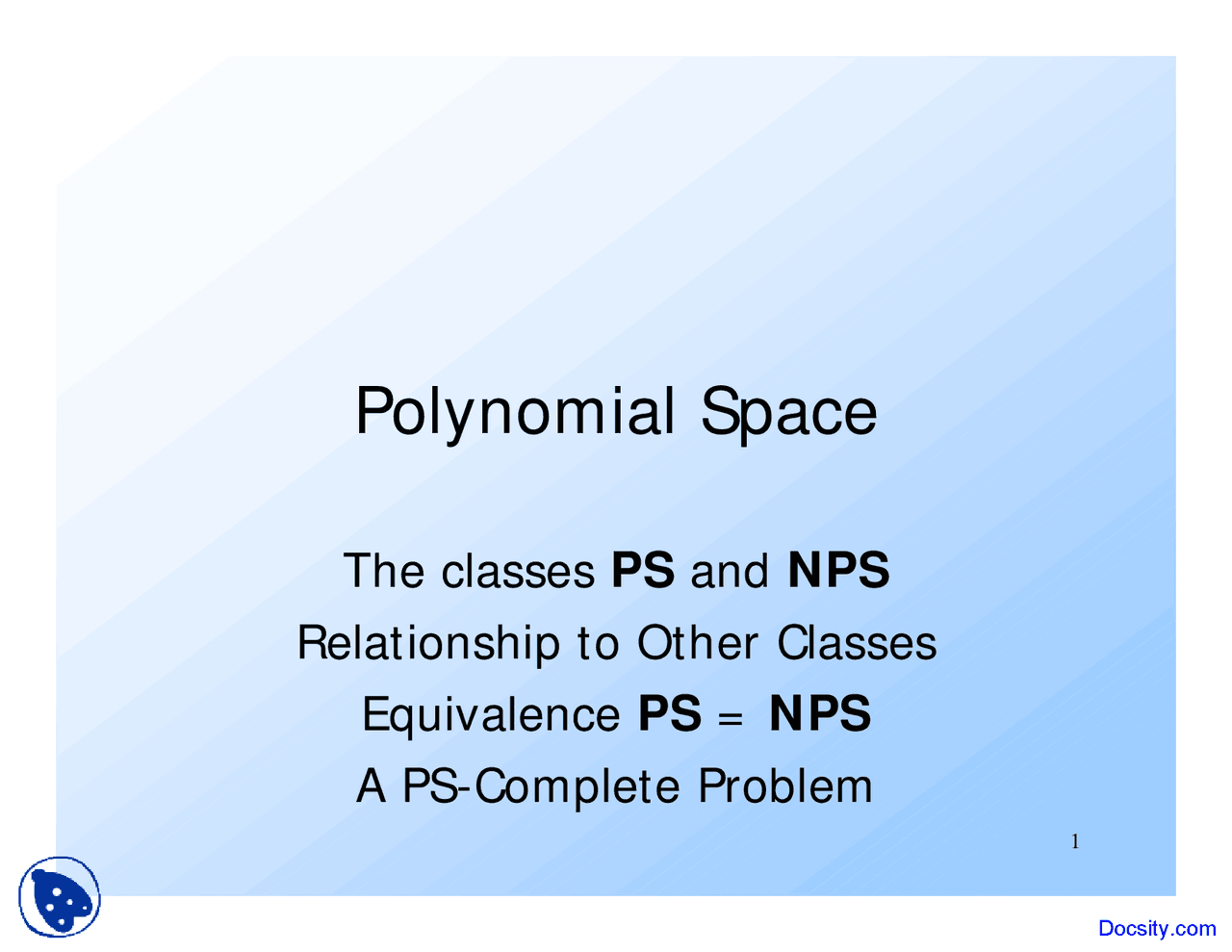 Polynomial Space Automata And Complexity Theory Lecture Slides 4100