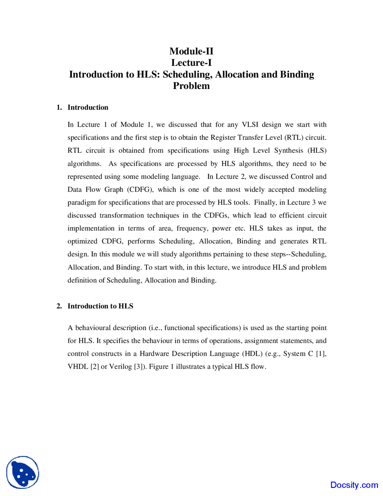 Scheduling Design Verification And Test Lecture Notes Docsity