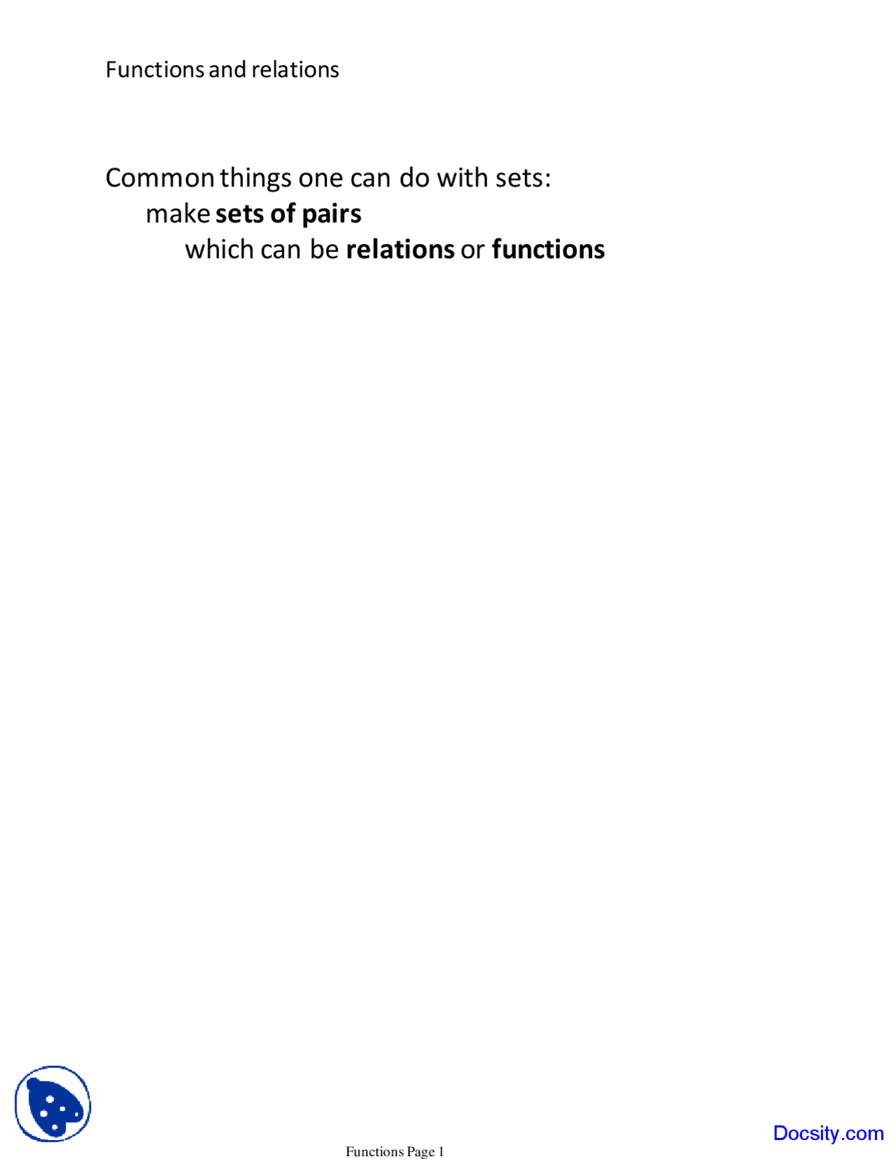 Functions Biological And Cognitive Sciences Lecture Notes Docsity