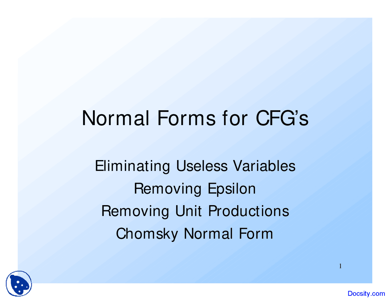 Normal Forms Automata And Complexity Theory Lecture Slides Docsity 5032