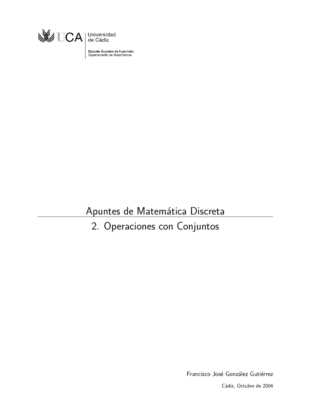 Operaciones Con Conjuntos Apuntes Matemática Discreta Docsity