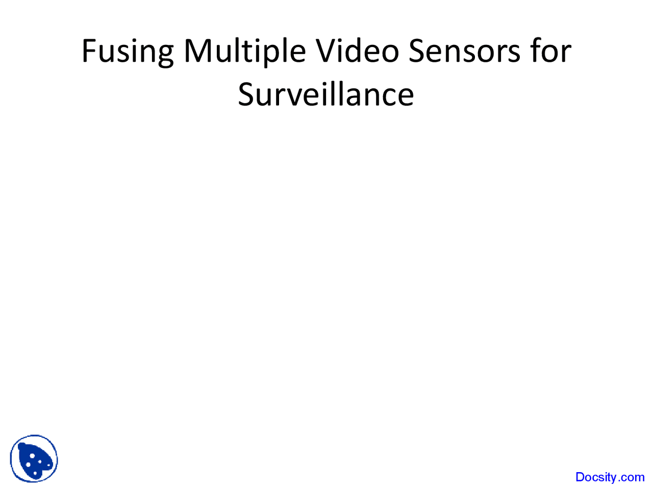 Multiple Video Sensors Computer And Information Science Lecture