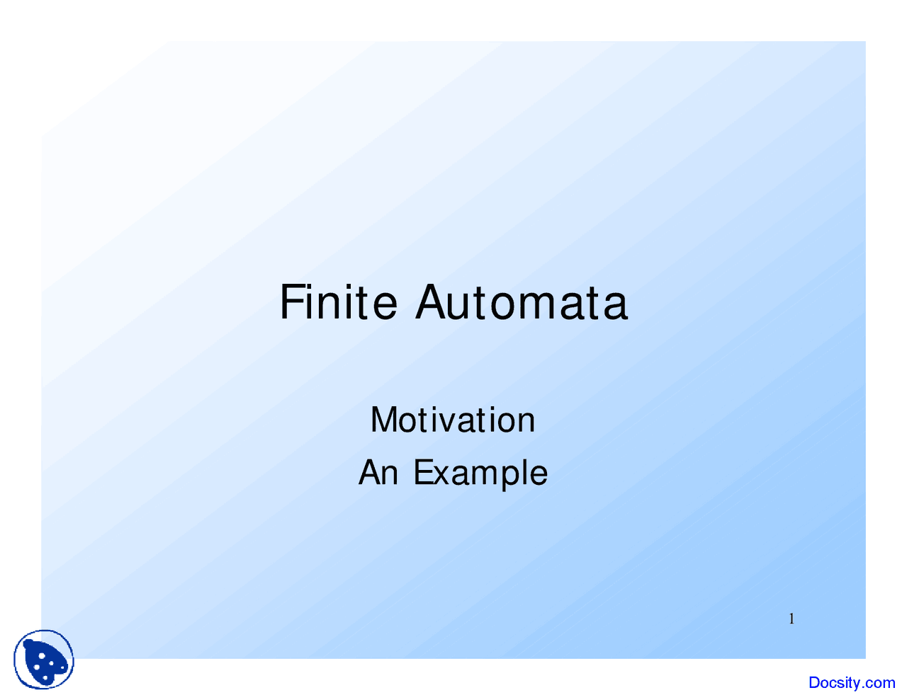 Finite Automata Automata And Complexity Theory Lecture Slides Docsity 9622