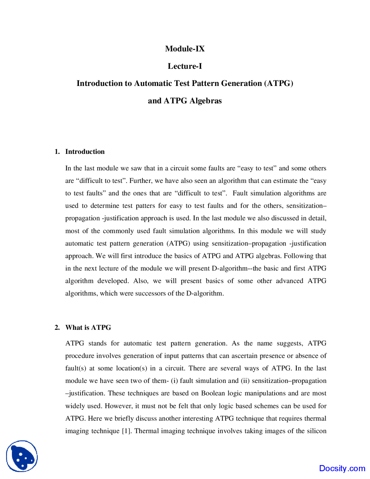 Automatic Test Pattern Generation Design Verification And Test