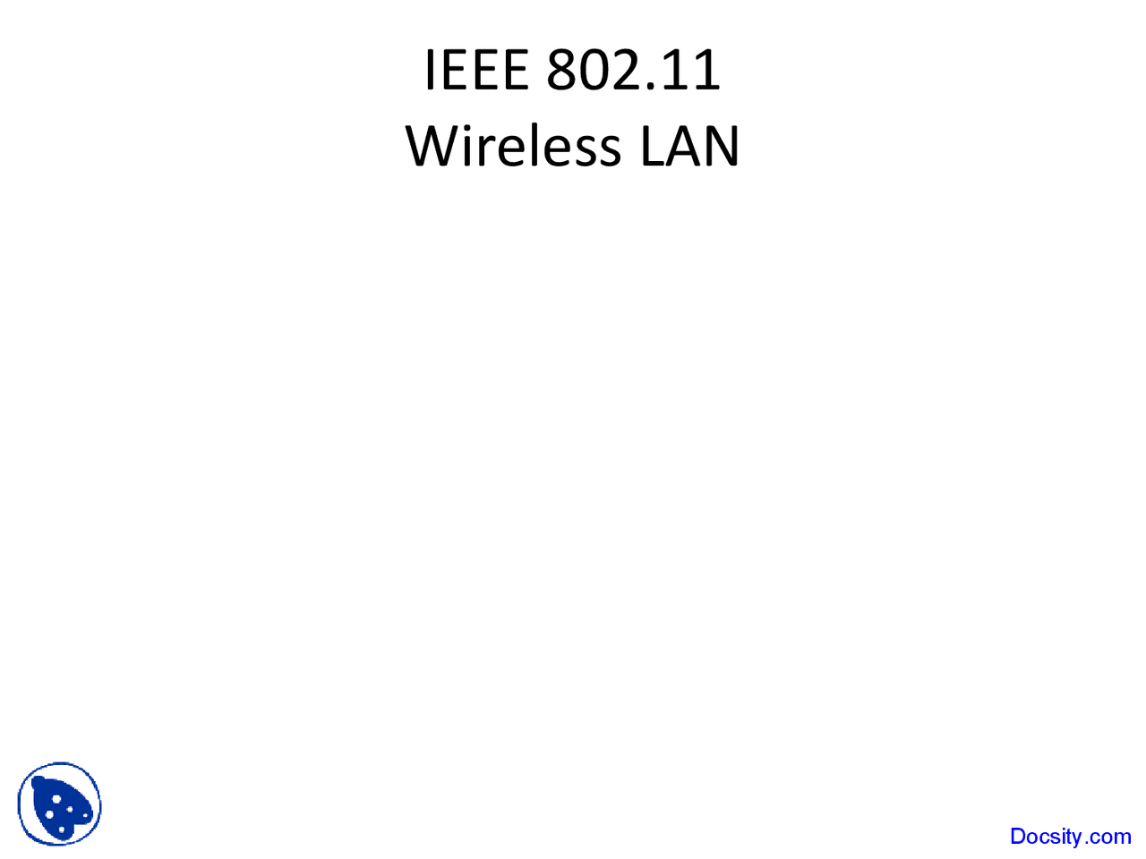 Wireless Lan Mobile Communications Lecture Slides Docsity