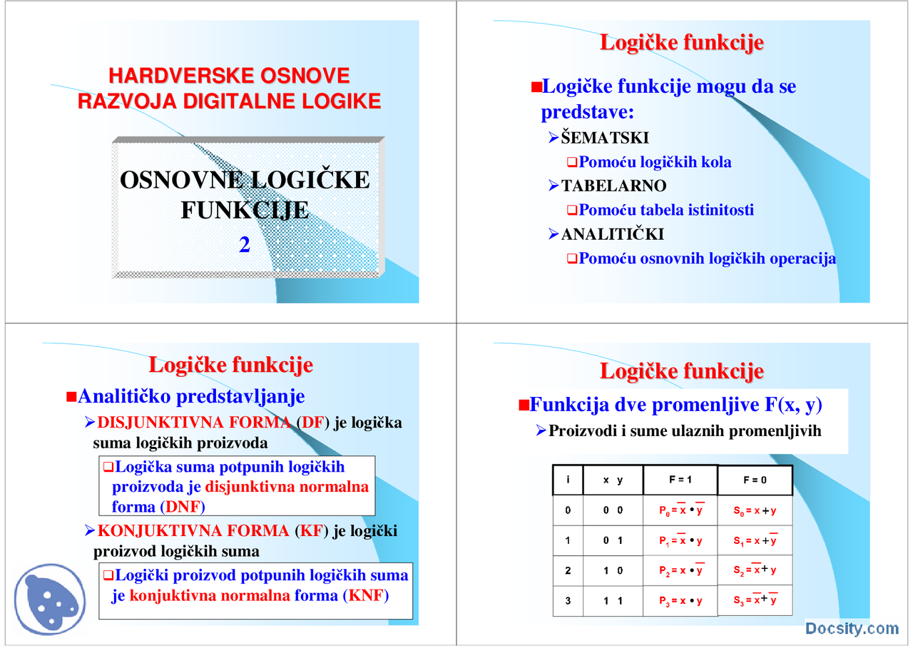 Osnovne logicke funkcije-Slajdovi-Programabilna logicka kola ...