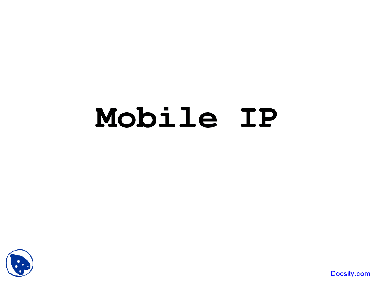 Mobile Ip Mobile Communications Lecture Slides Docsity