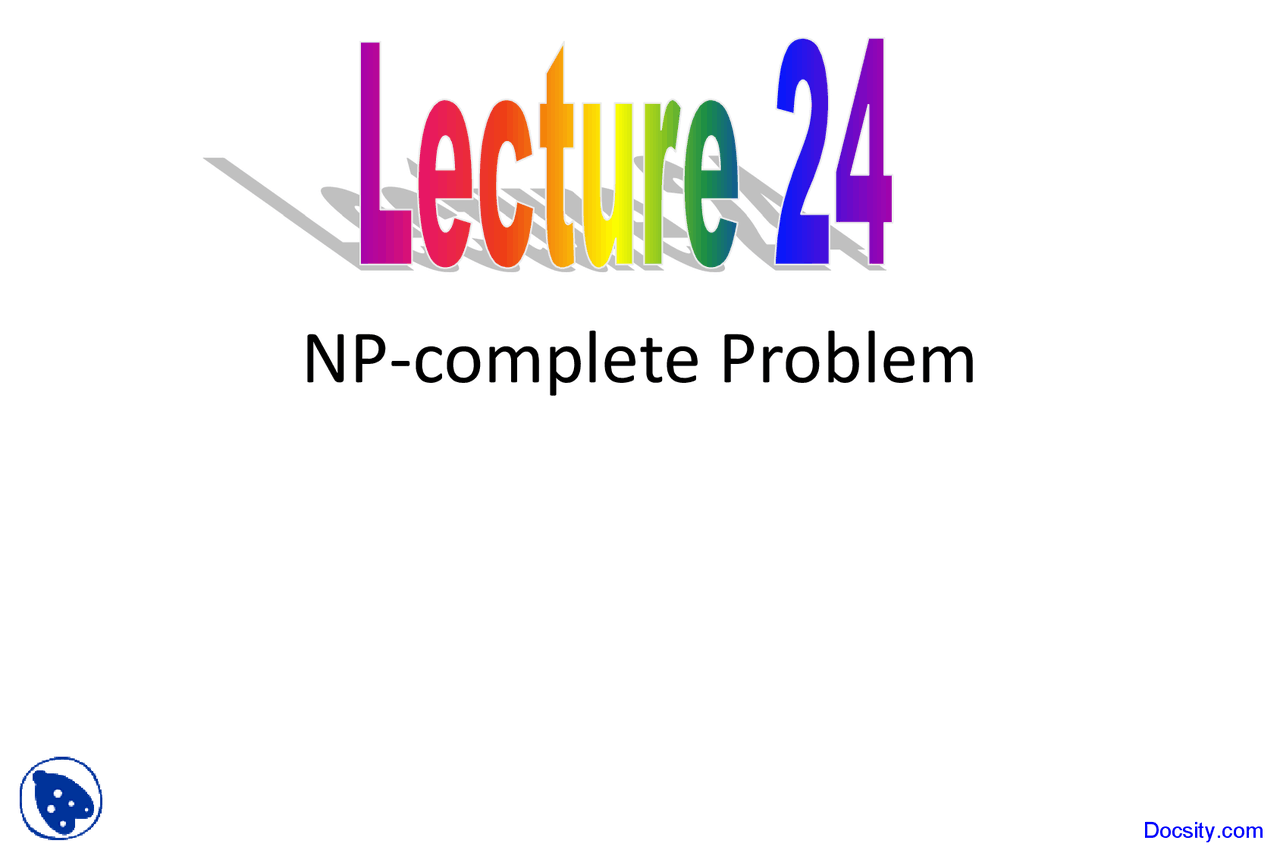 Np Complete Problem Data Structures Lecture Slides Docsity