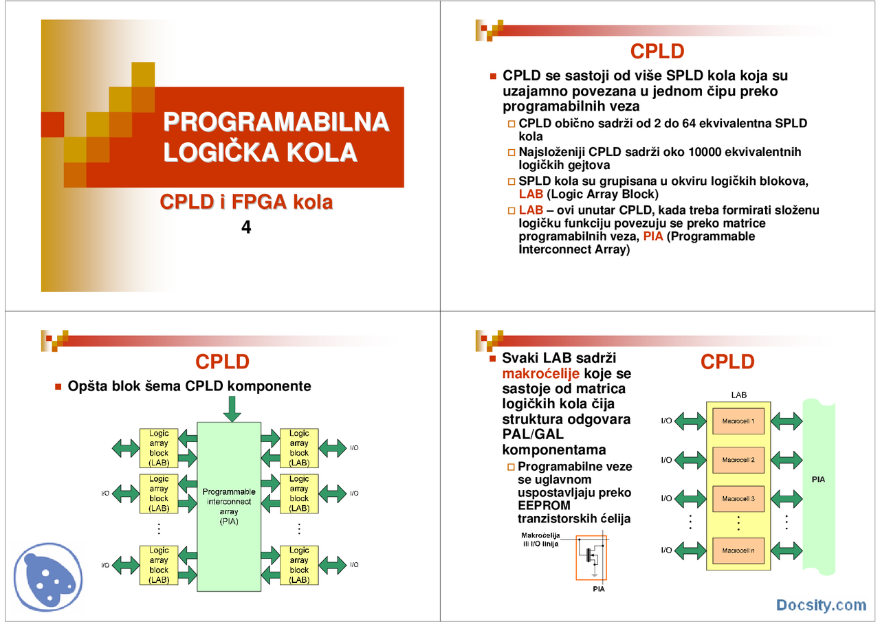 CPLD i FPGA kola-Slajdovi-Programabilna logicka kola-Elektrotehnika i ...