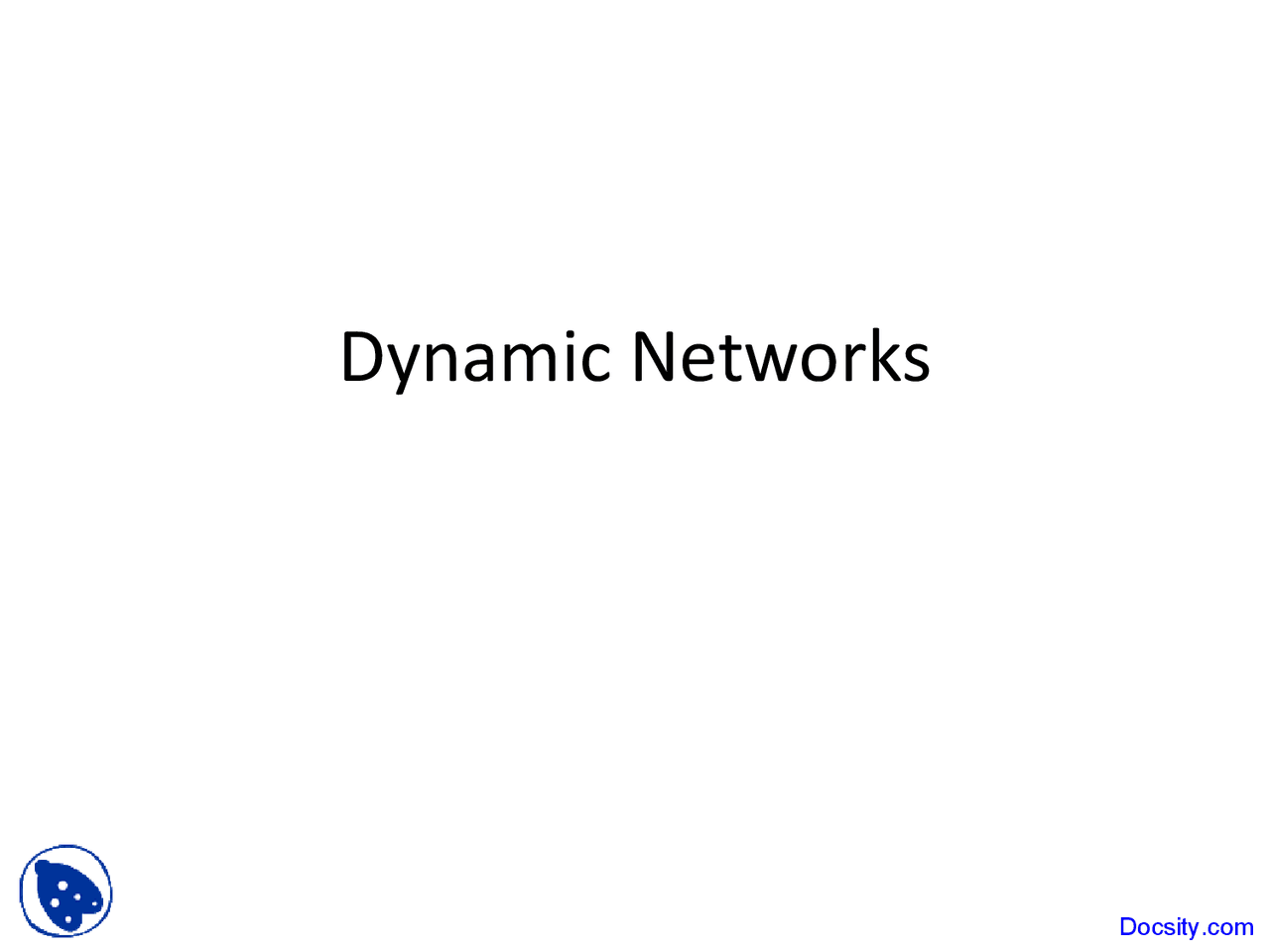Dynamic Networks Network Processing Architectures Lecture Slides Docsity