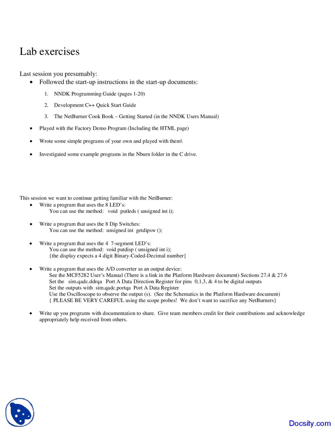 Programming Guide Embedded Real Time System Programming Lab Docsity