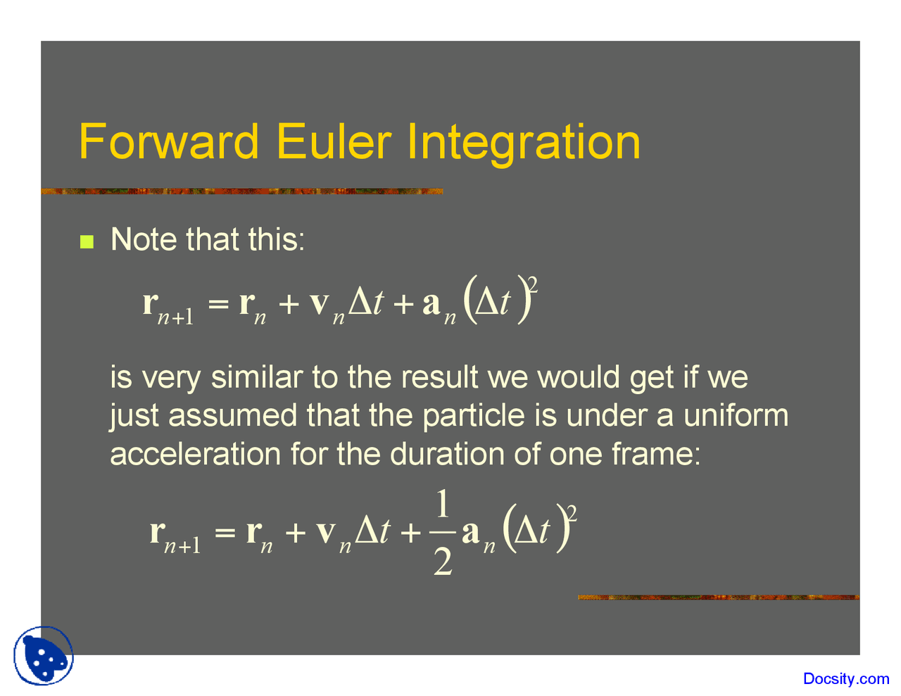 Particle Systems Three Computer Animation Lecture Slides Docsity